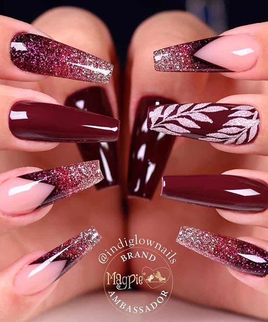 50 Burgundy Acrylic Nails 2024 Tailoringinhindi