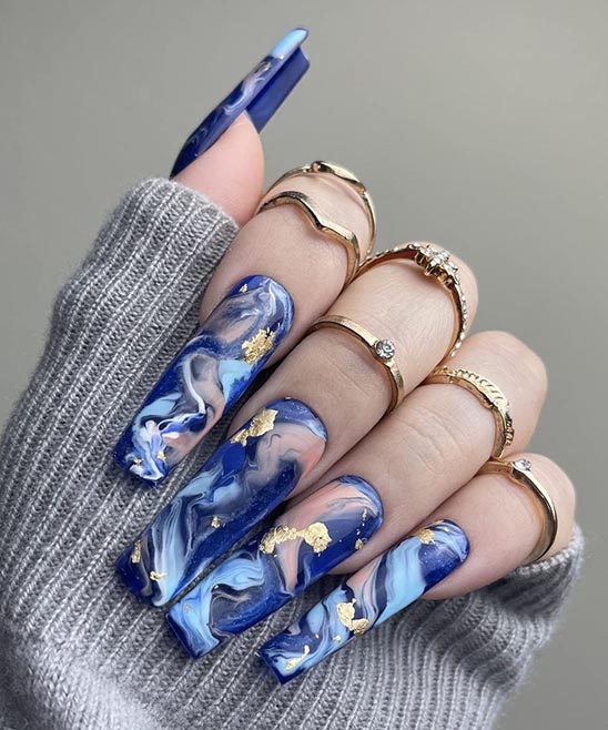 Trendy Acrylic Nails with Marble Effects - TailoringinHindi