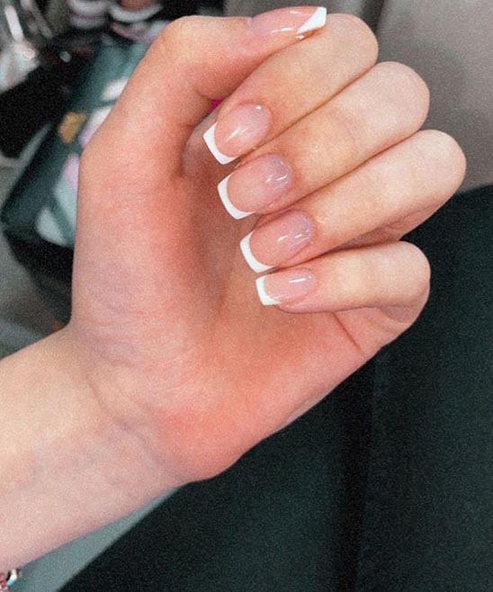 Refined Simplicity: Short White French Tips - TailoringinHindi