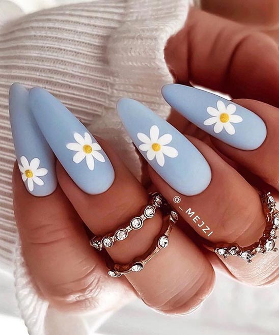 Blooming Blues: Flower-Inspired Nail Designs - TailoringinHindi