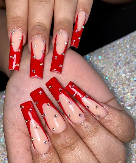 50 Red Coffin Nail Designs 2024 Tailoringinhindi